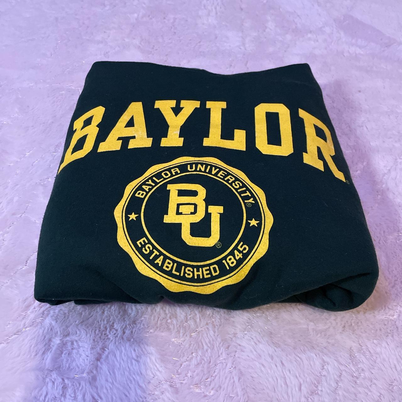 dark green + yellow baylor university hoodie • the... - Depop