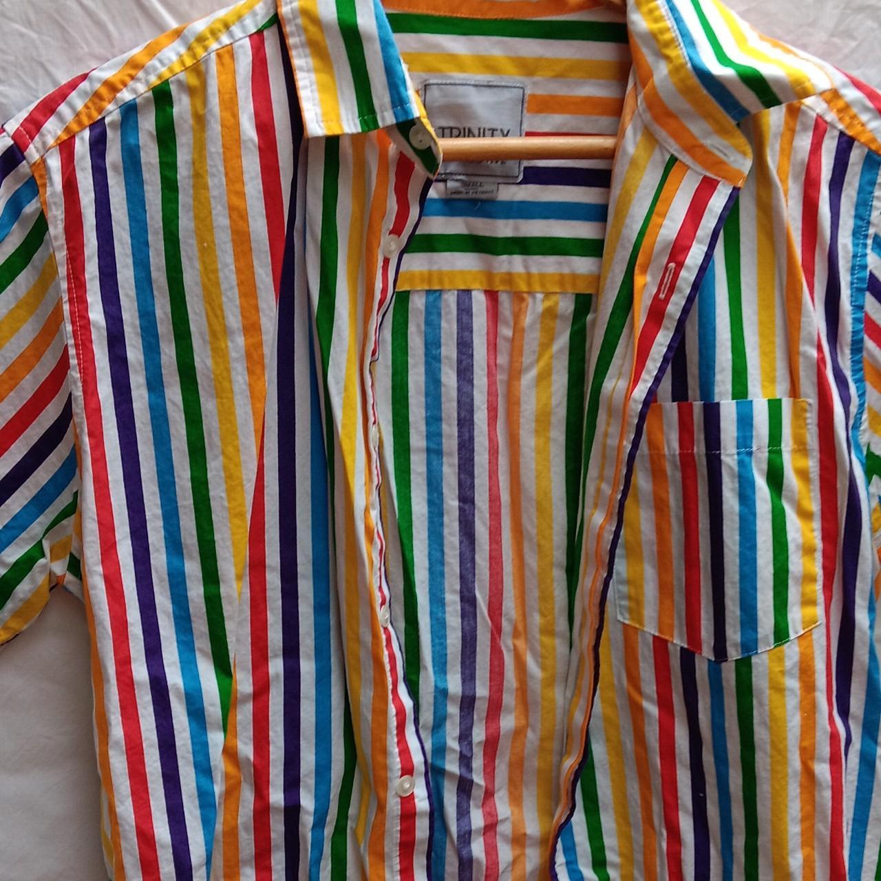 Pride short sleeve button up #pride #rainbow #buttonup - Depop