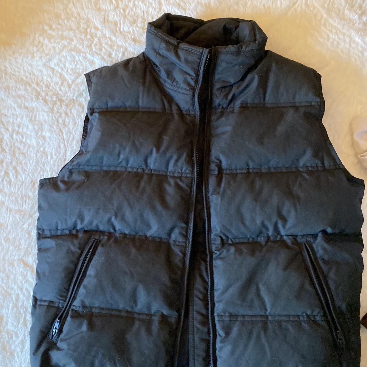 Black puffer vest great quality. Easy to style... - Depop