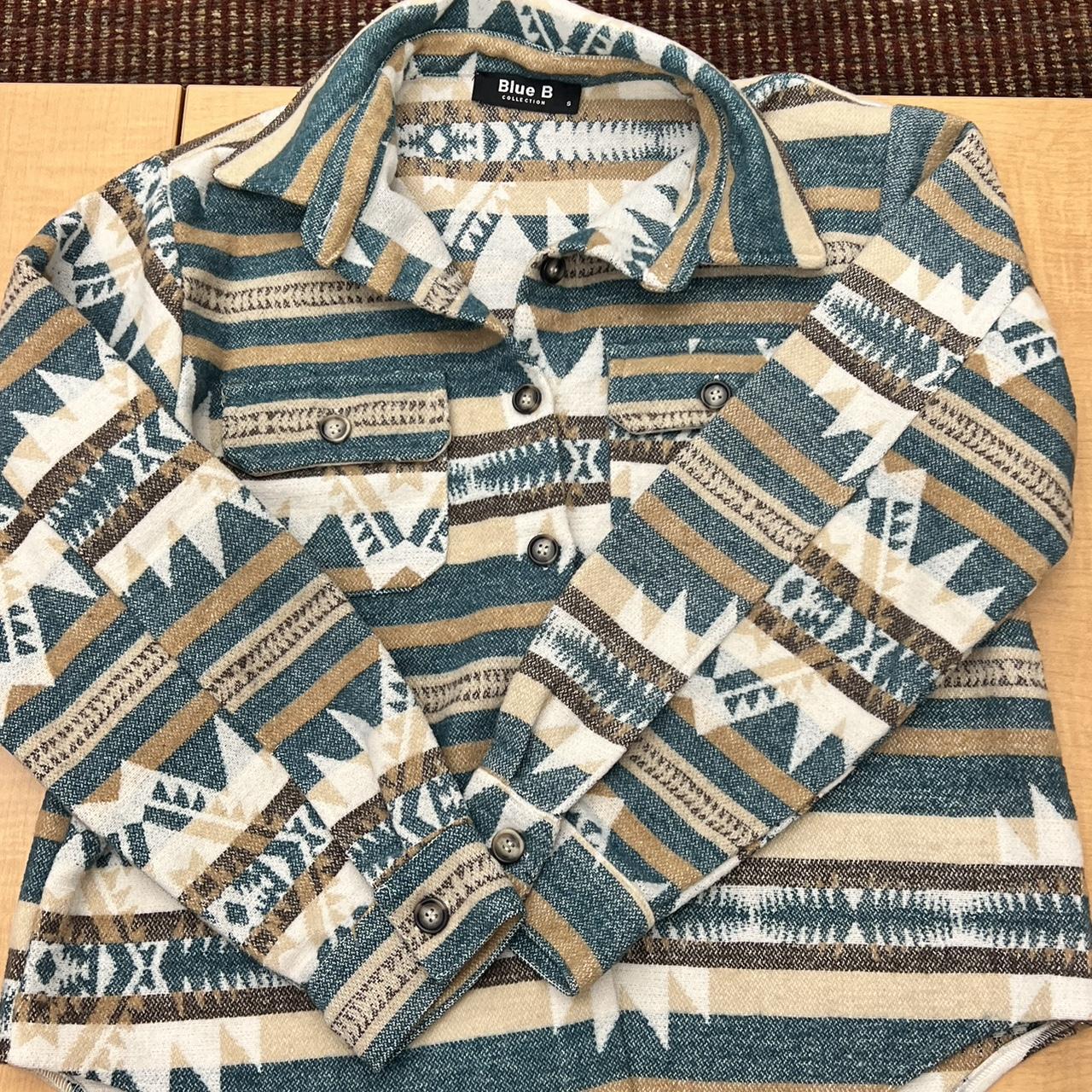 Blue B Western Shacket. SIZE SMALL -cute western... - Depop