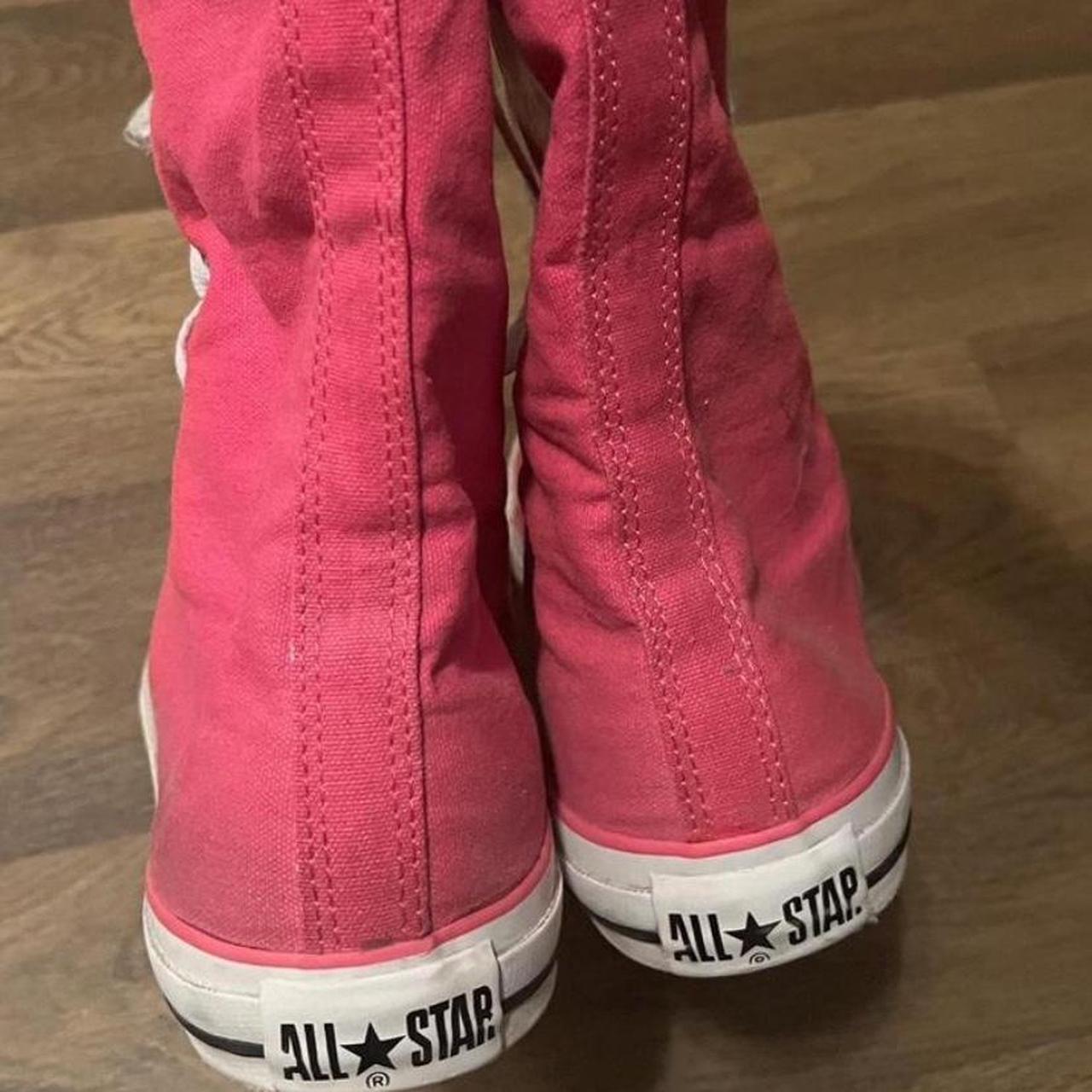 knee high converse hot pink Men’s 8/Women’s 10 - Depop