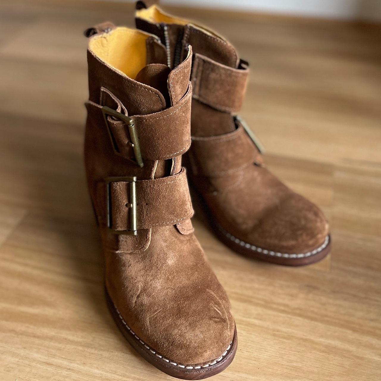 Frey Boots Too big for me. Leather upper, leather... - Depop