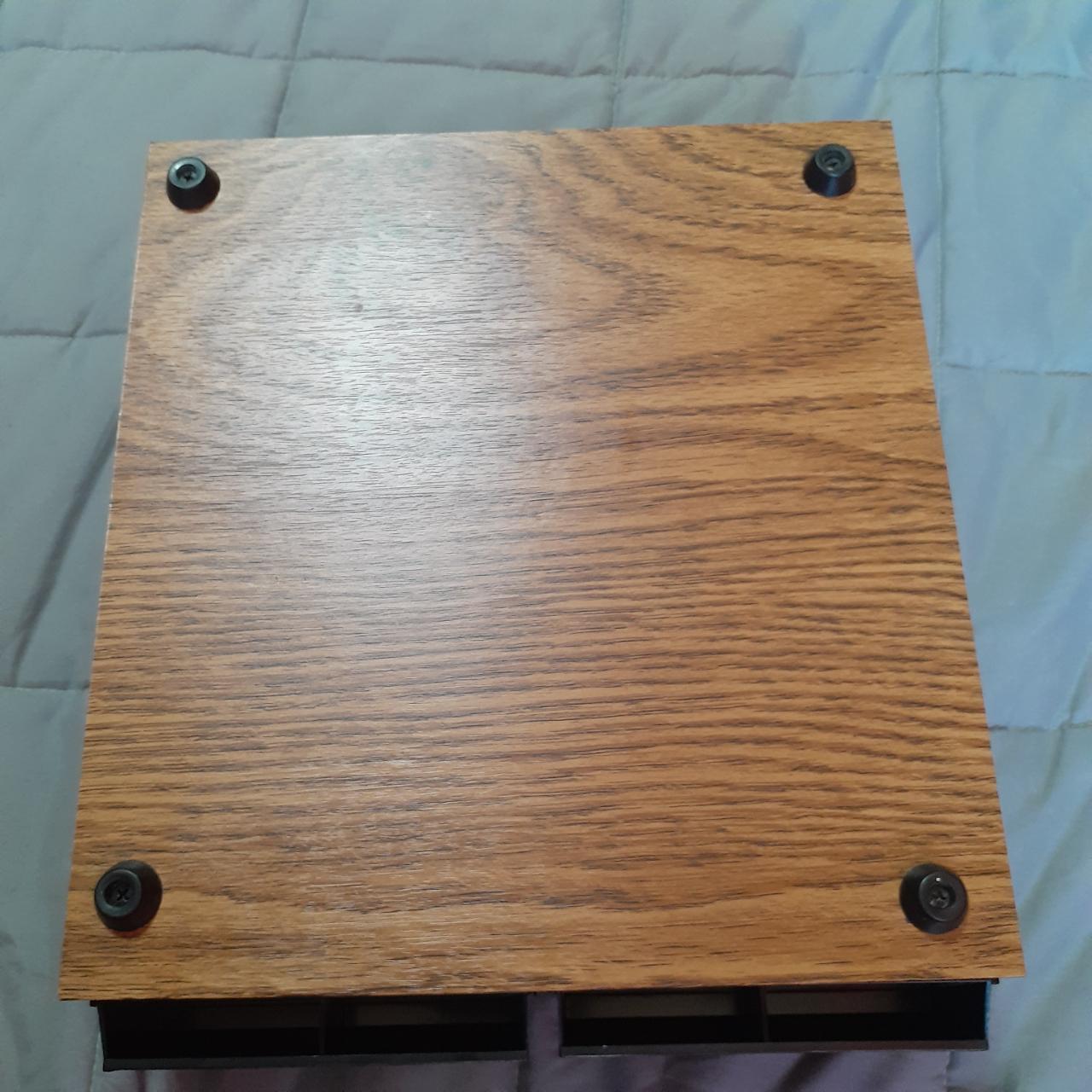 Vintage Faux Wood Cassette Tape Storage Holder 2... | Depop