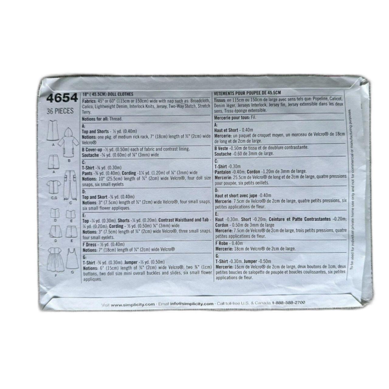 18" Doll Clothes Sewing Pattern Bundle McCalls 3900... | Depop