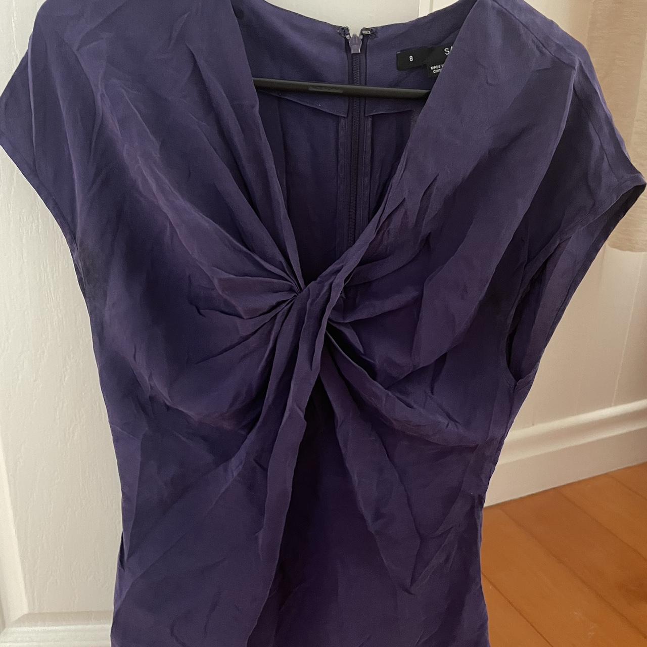Saba rich purple silk top, great for work under a... - Depop
