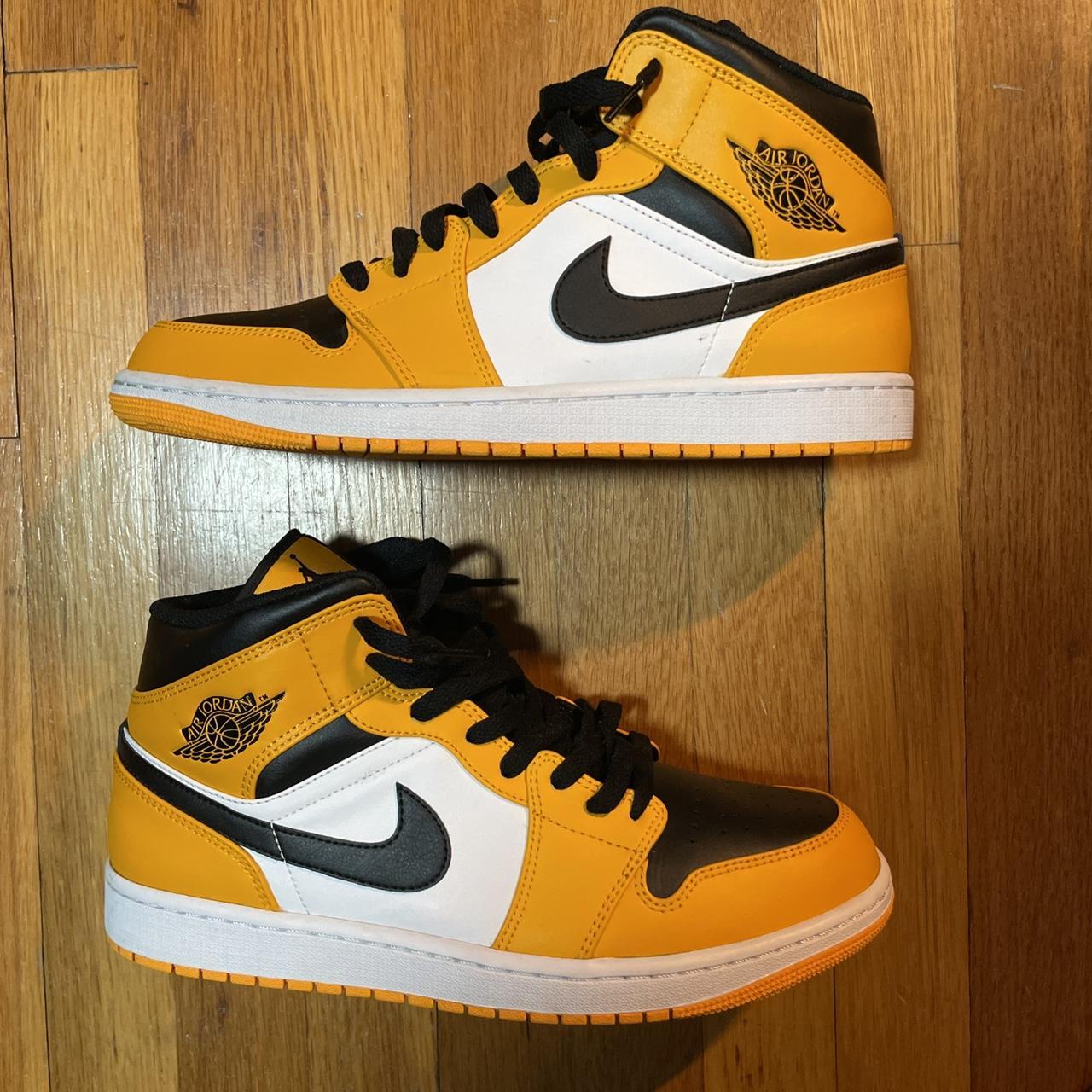 Air jordan 1 mid ‘reverse yellow toe’ size 11... - Depop