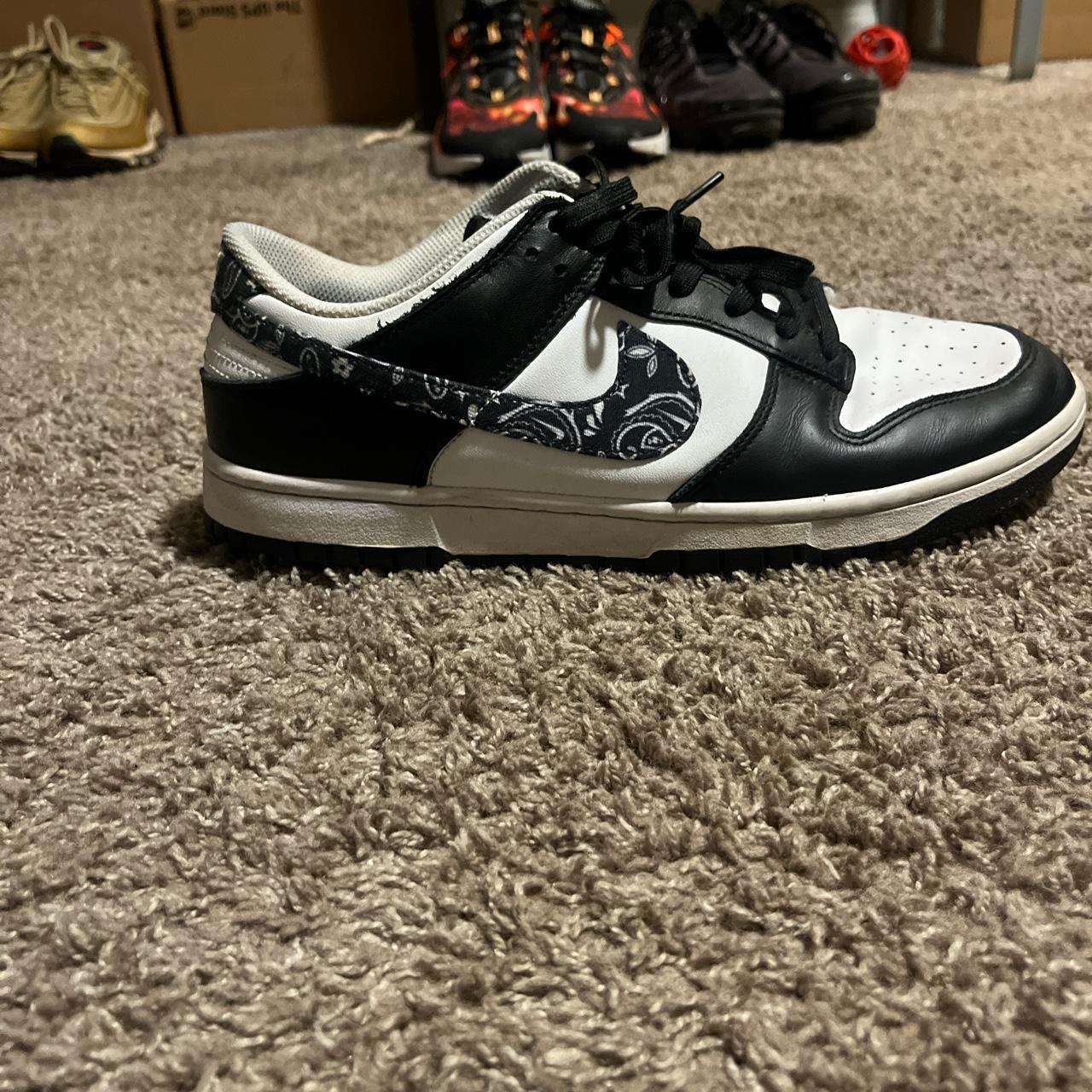 nike essential paisley dunks kinda beat up and worn... - Depop