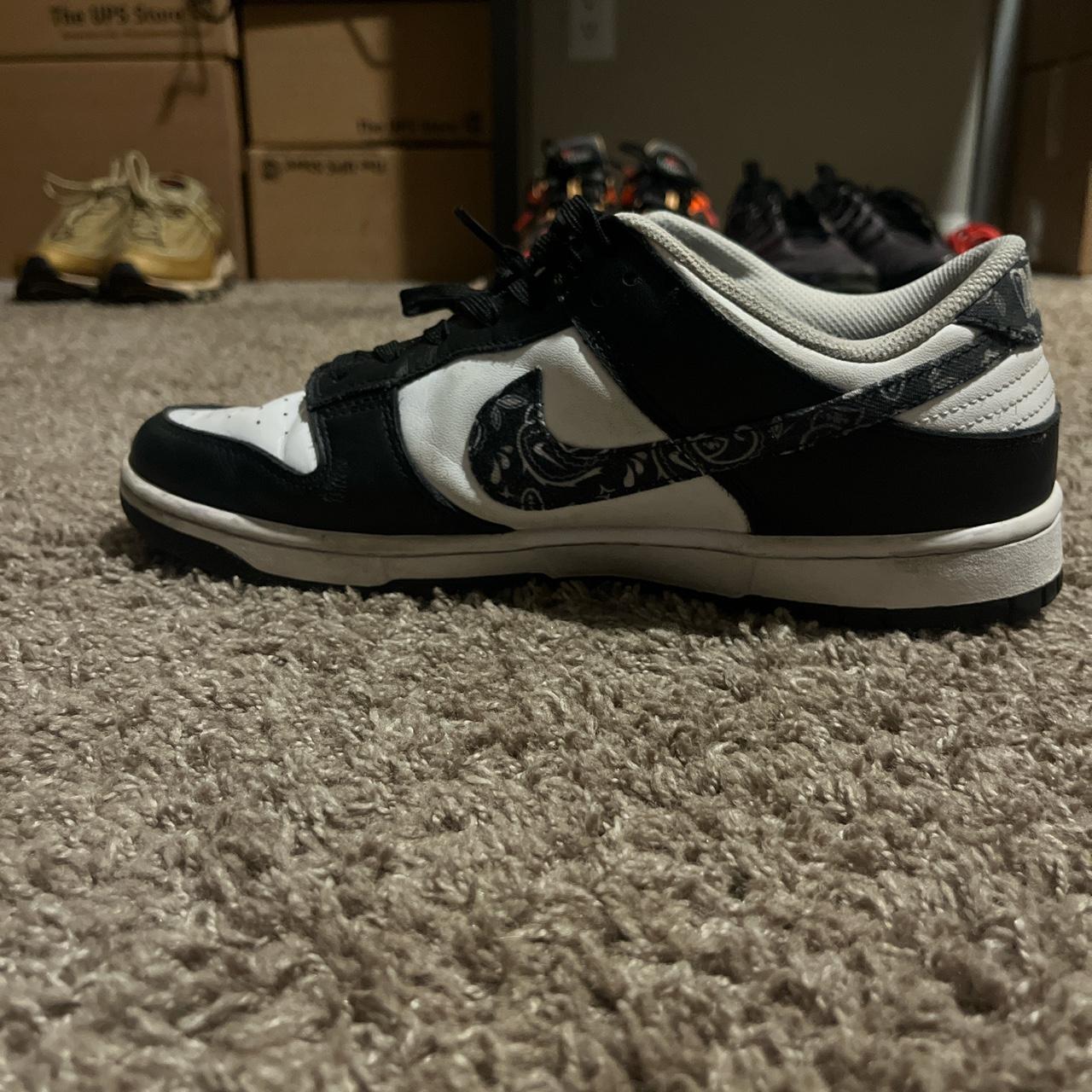 nike essential paisley dunks kinda beat up and worn... - Depop