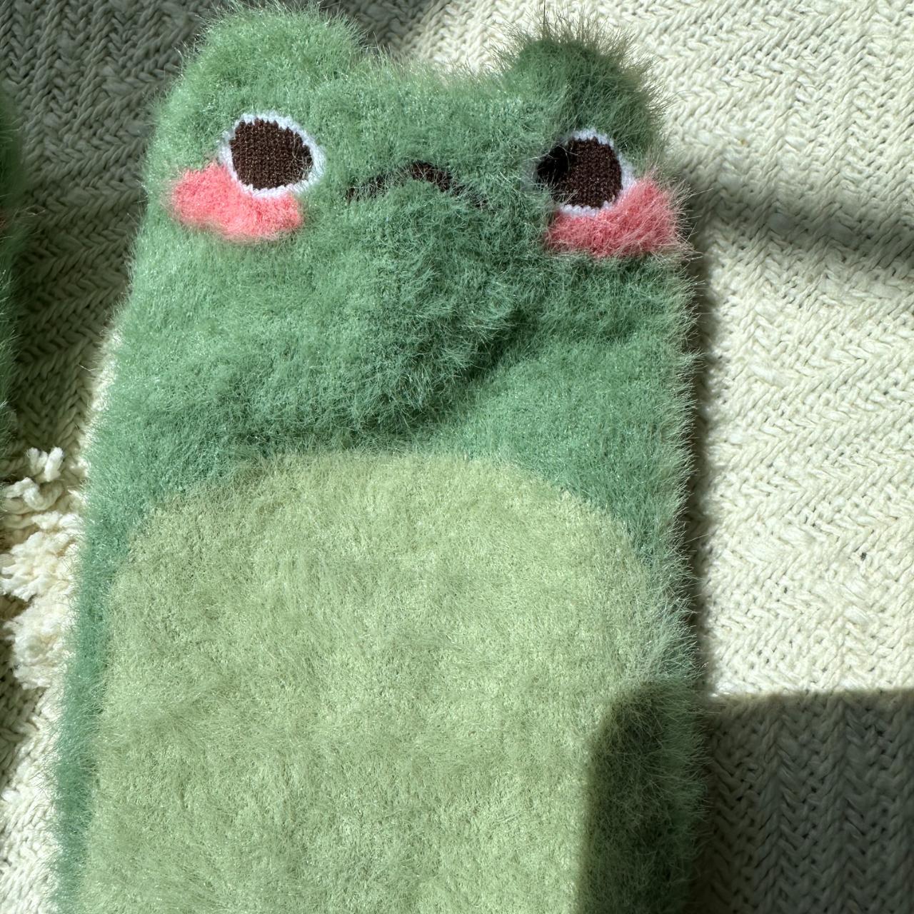 adorable little frog fuzzy socks! #frog #fuzzy... - Depop