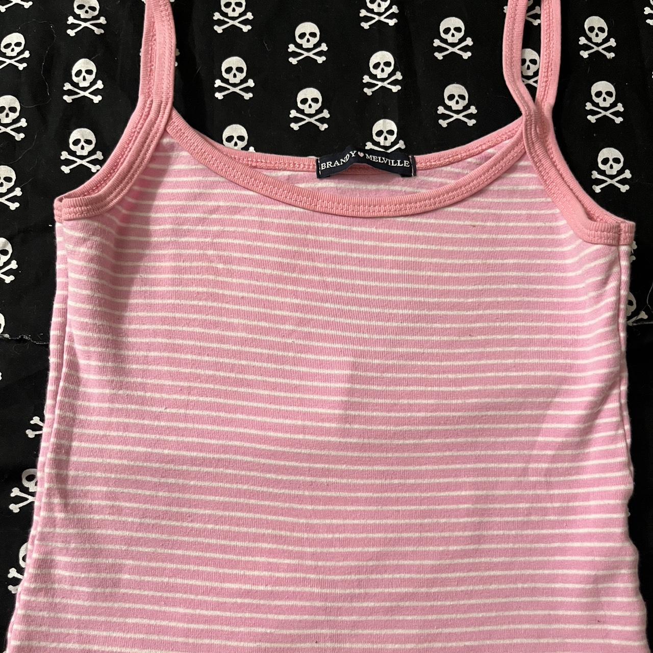 🎀 pink striped brandy top 🎀 -great condition -no... - Depop