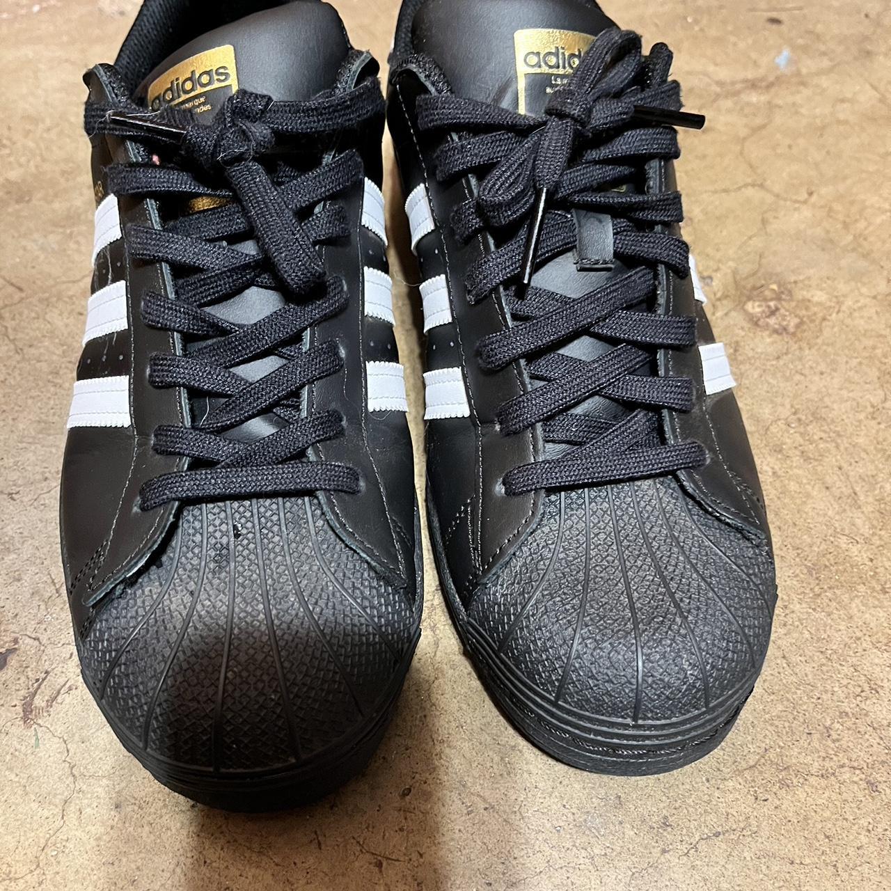 Black adidas superstars Size 10 male #adidas Good... - Depop