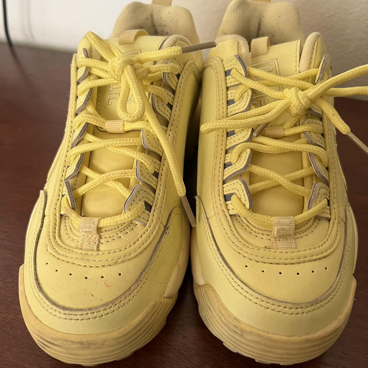 Yellow fila sneakers size 7 - Depop