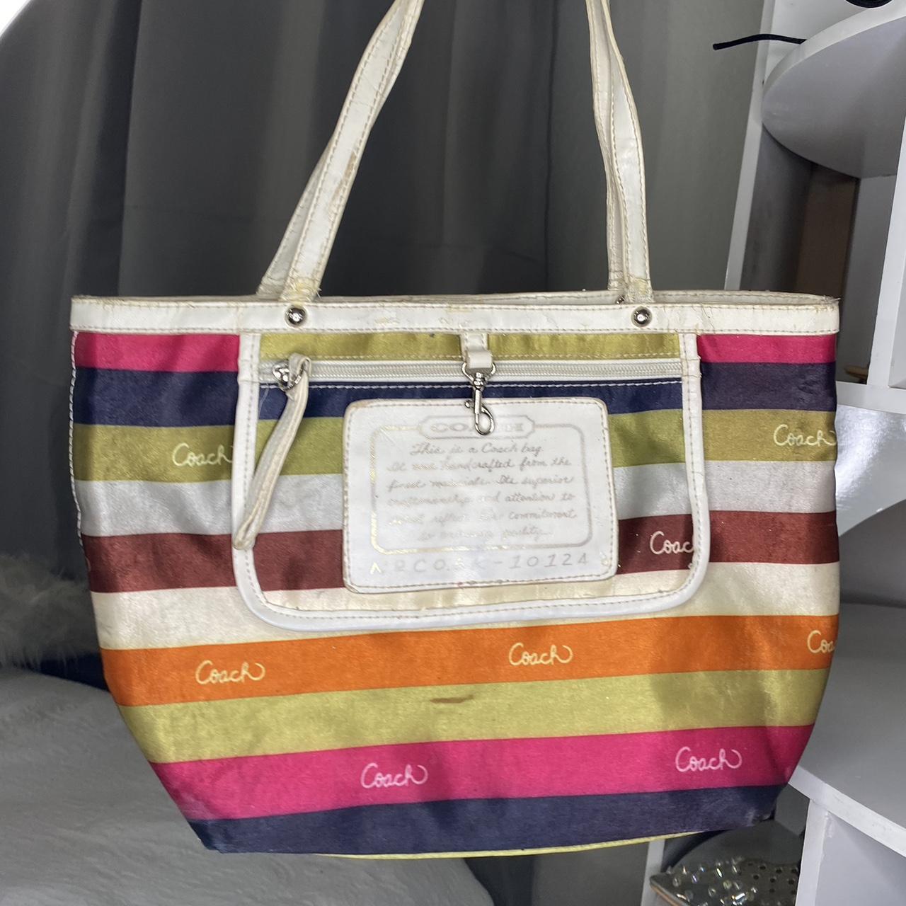 Coach colorful striped bag - Depop