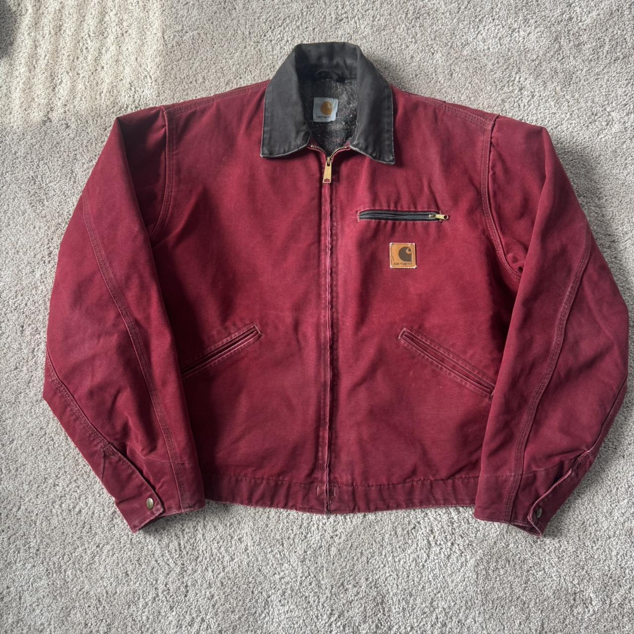 VTG J97 CRI Crimson Rare Carhartt Detroit Jacket... | Depop