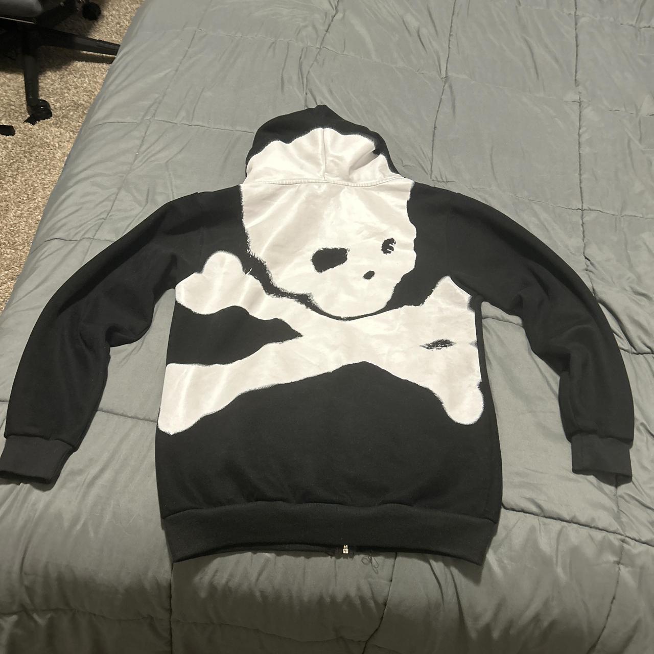 Black & white skull zip-up Travis Scott cactus jack... - Depop
