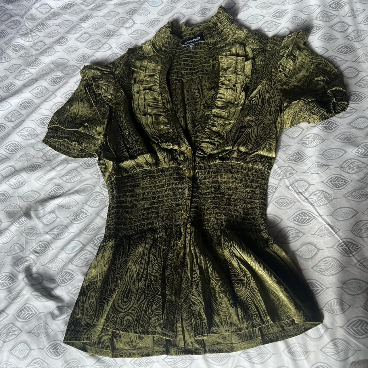 Green Bebe Blouse - XS Super cute for the vintage... - Depop