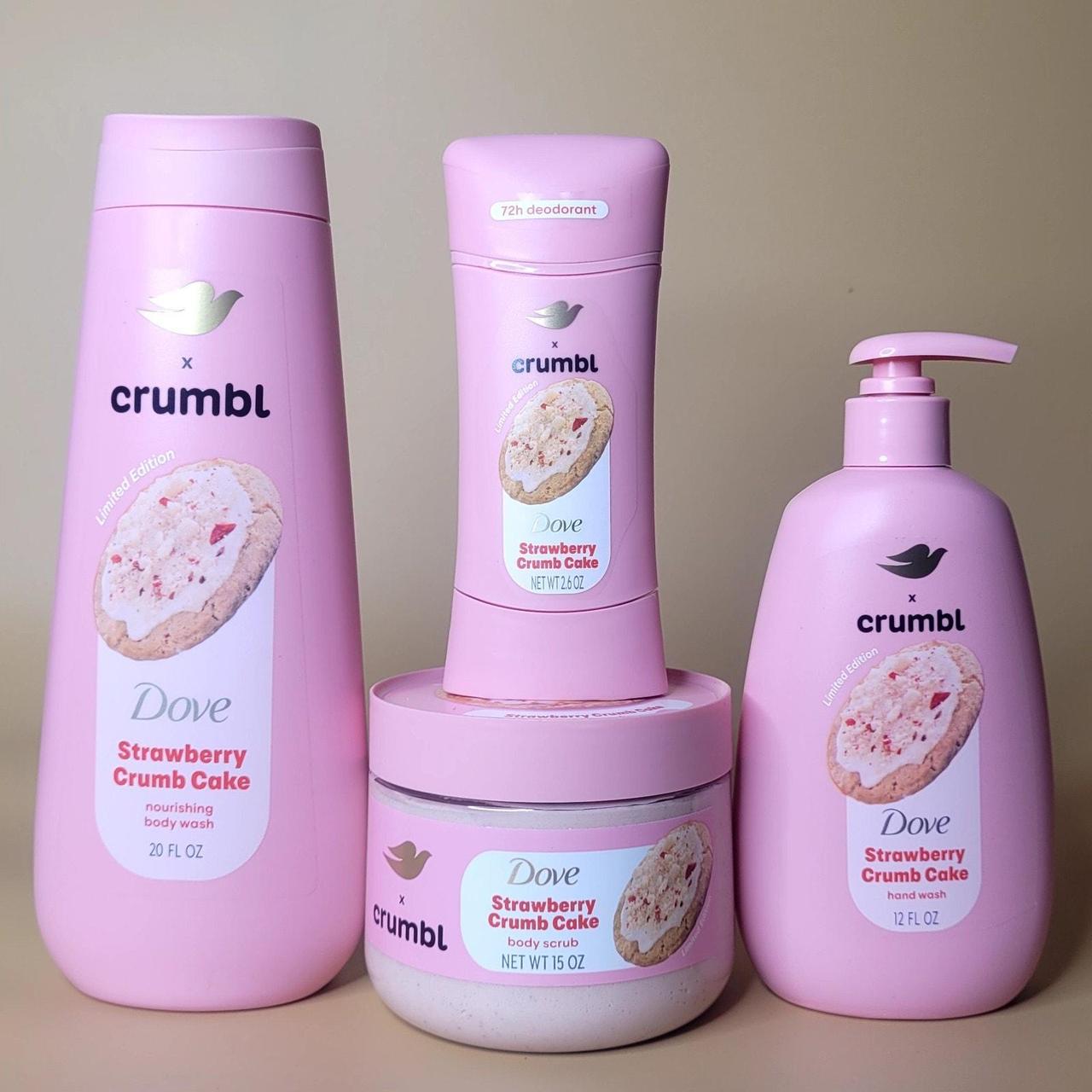 Dove x Crumbl COMPLETE Set Of 4 Strawberry Crumb... | Depop