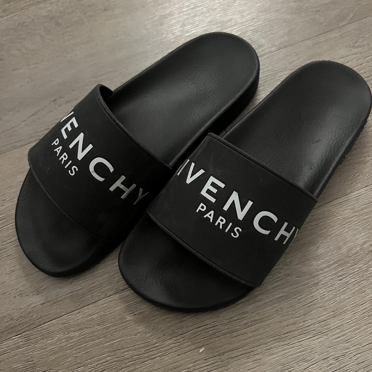 Black Givenchy Slides- W size 8/8.5 Perfect for... - Depop