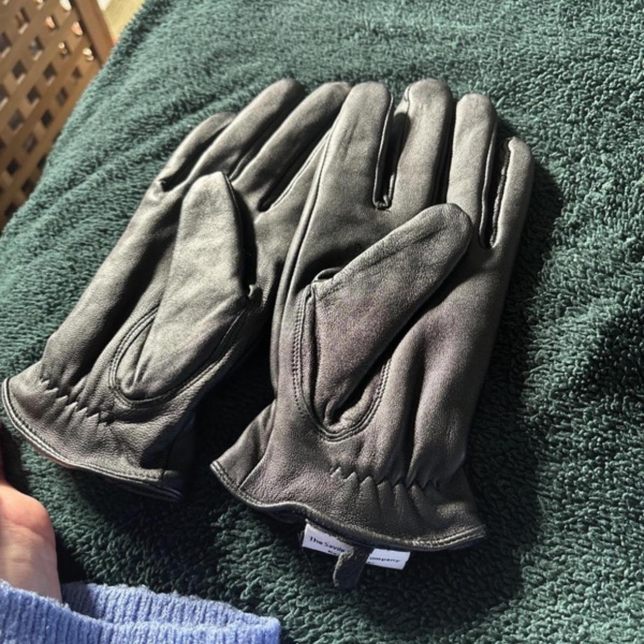 Vintage black leather driving gloves - Depop