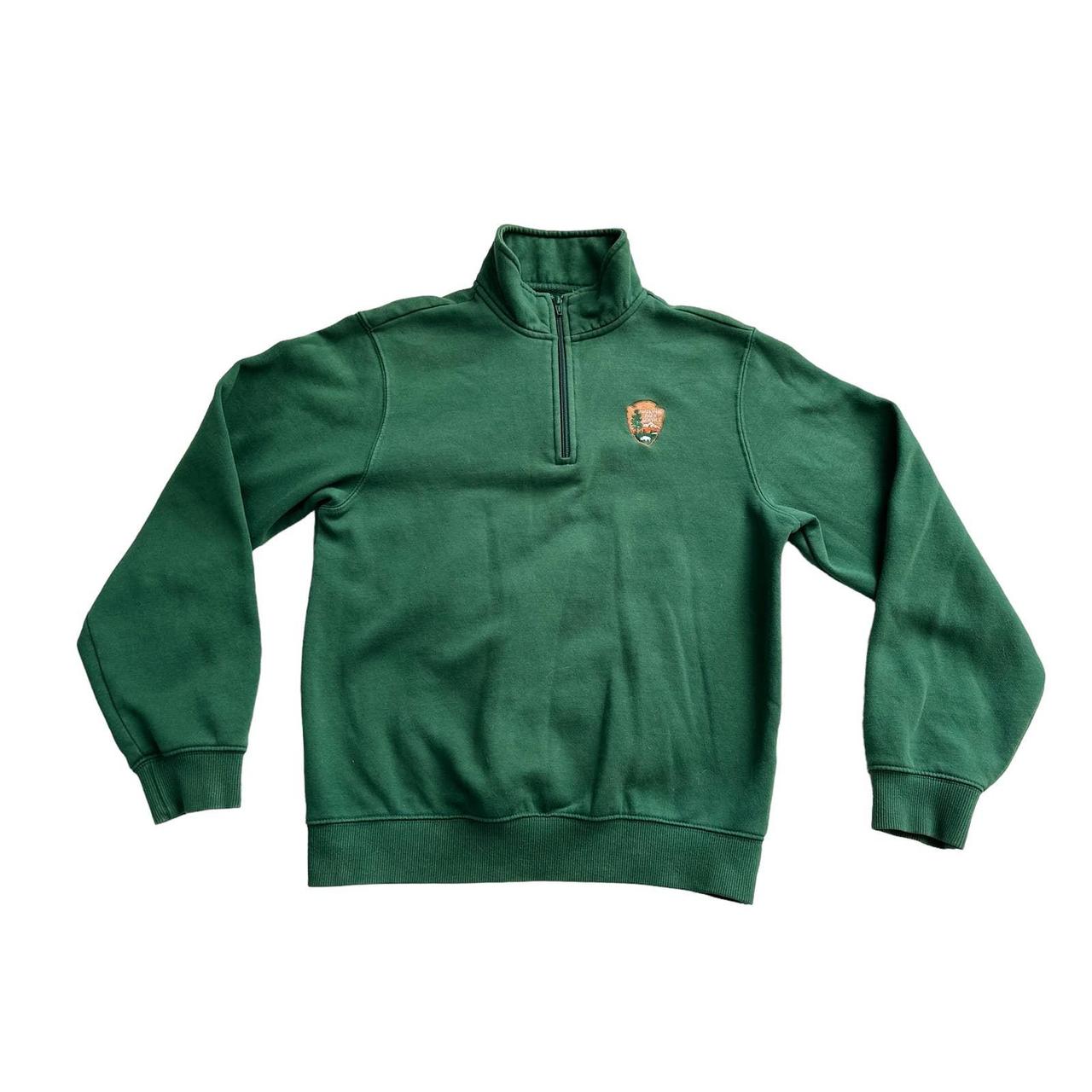 National Park Service Embroidered 1/4 Zip Green XS... - Depop