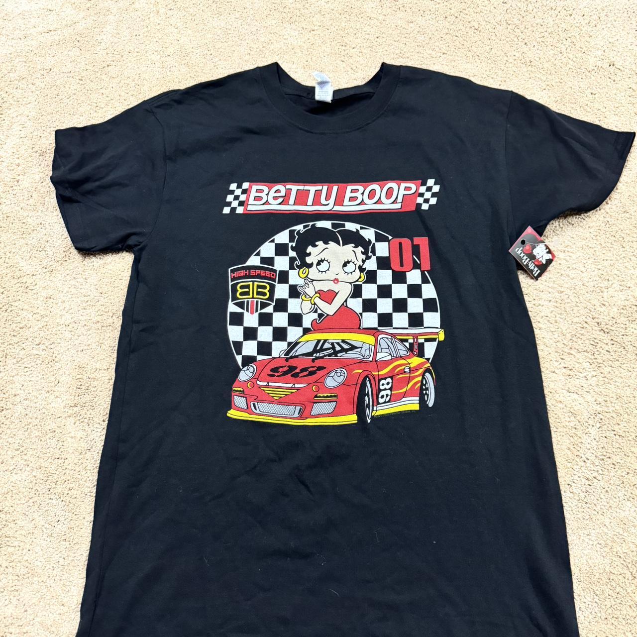 Betty Boop racing shirt size M - Depop