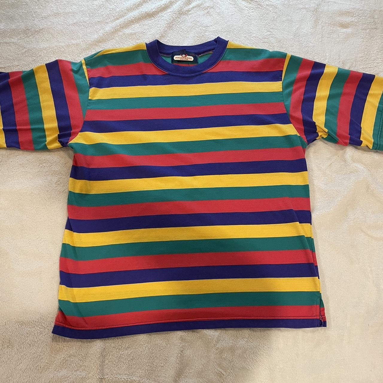 90s colorblock Princeton club oversized striped T sz... | Depop