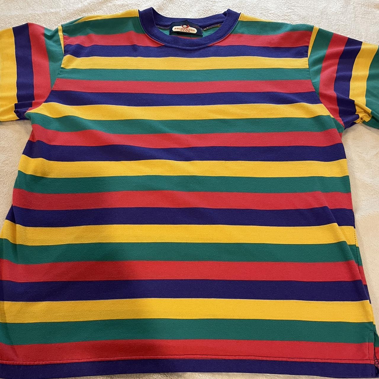 90s colorblock Princeton club oversized striped T sz... | Depop