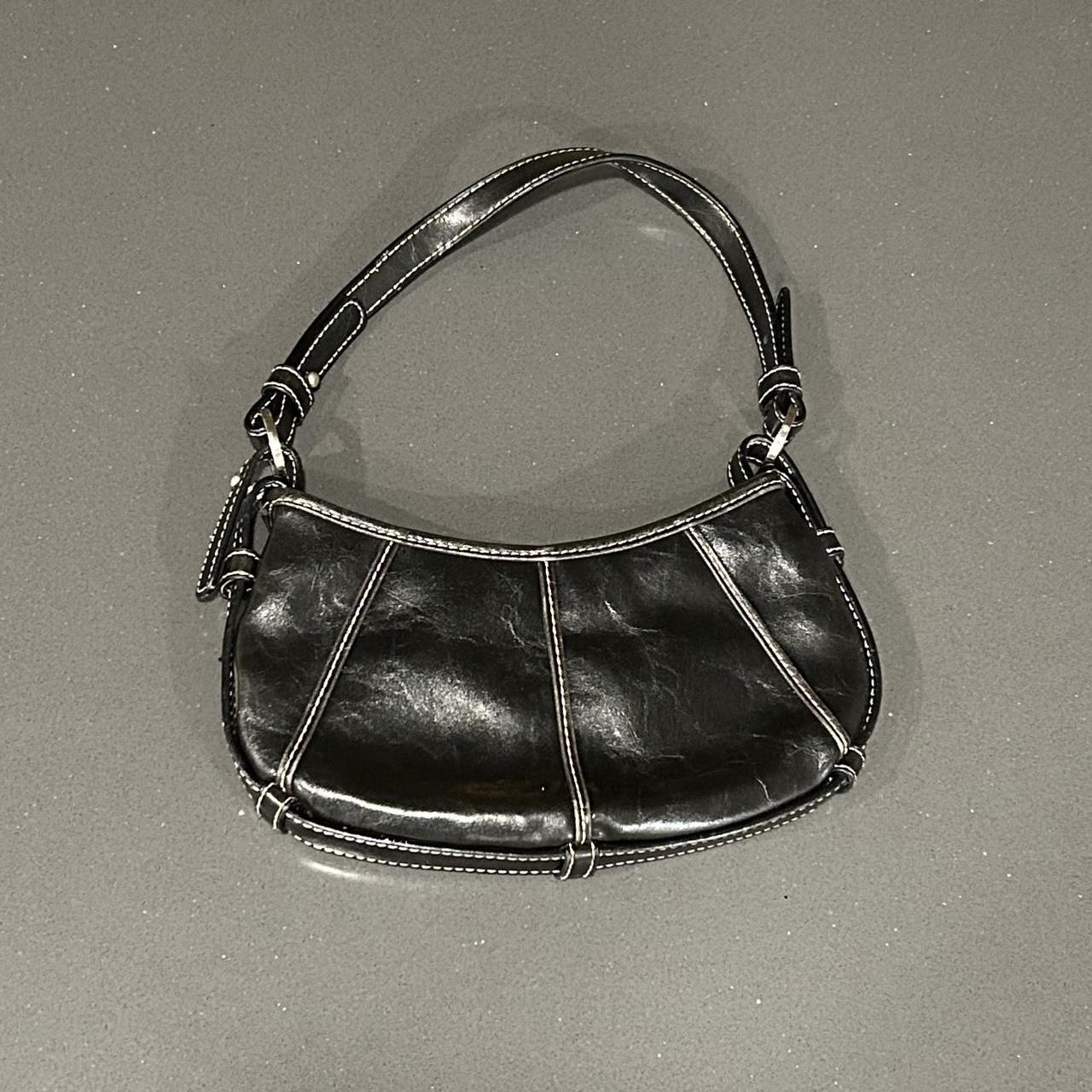 Black purse from 90’s/early 2000’s with white stitching - Depop