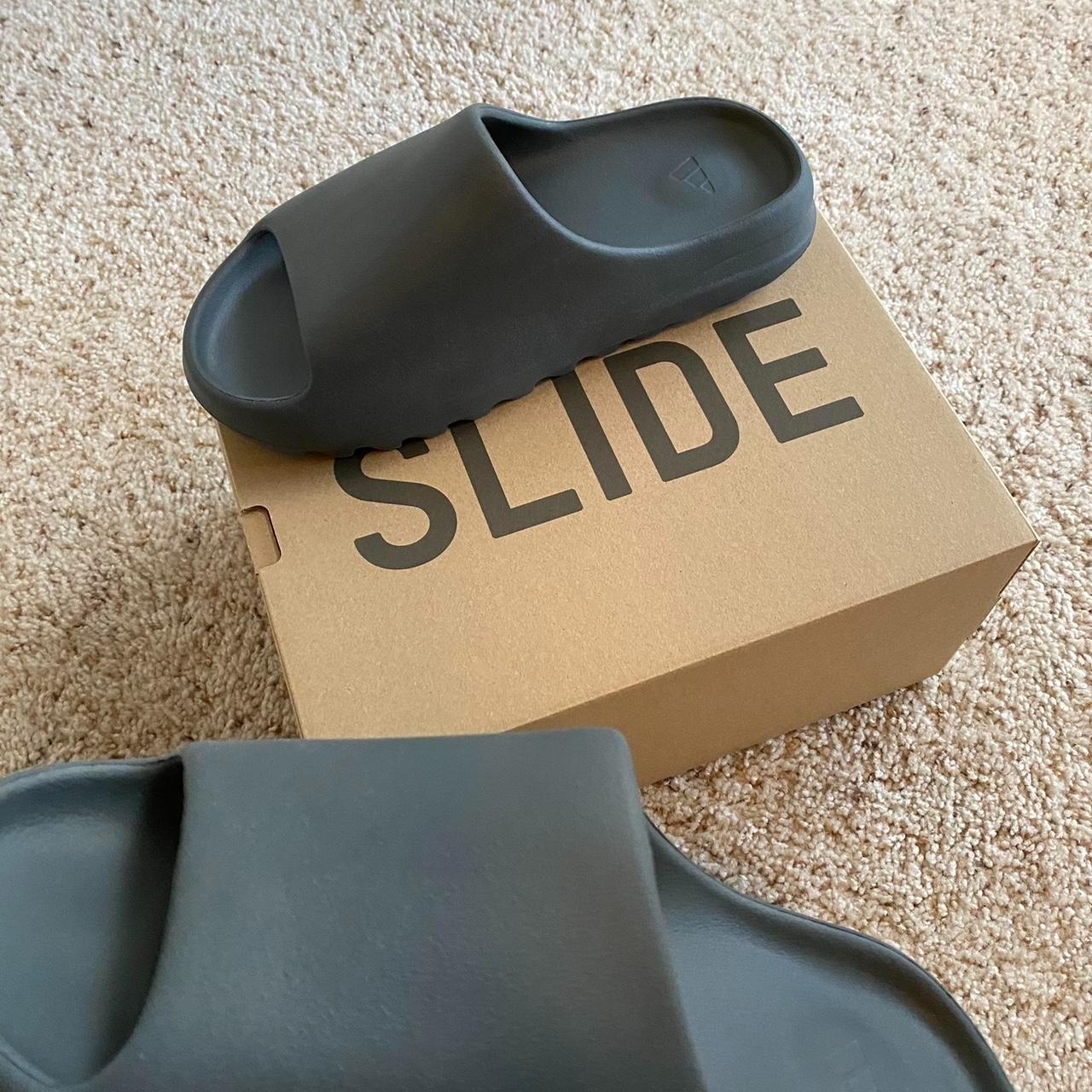 Yeezy Slide Slate Grey Size 9 BRAND NEW NEVER... - Depop