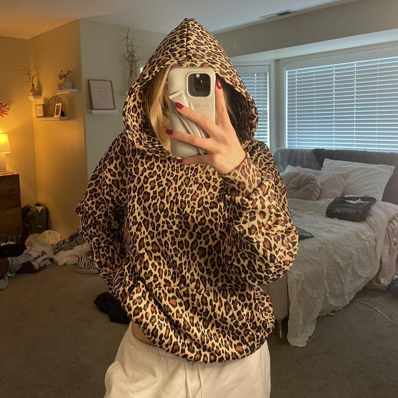 Leopard print hoodie #leopardprint - Depop