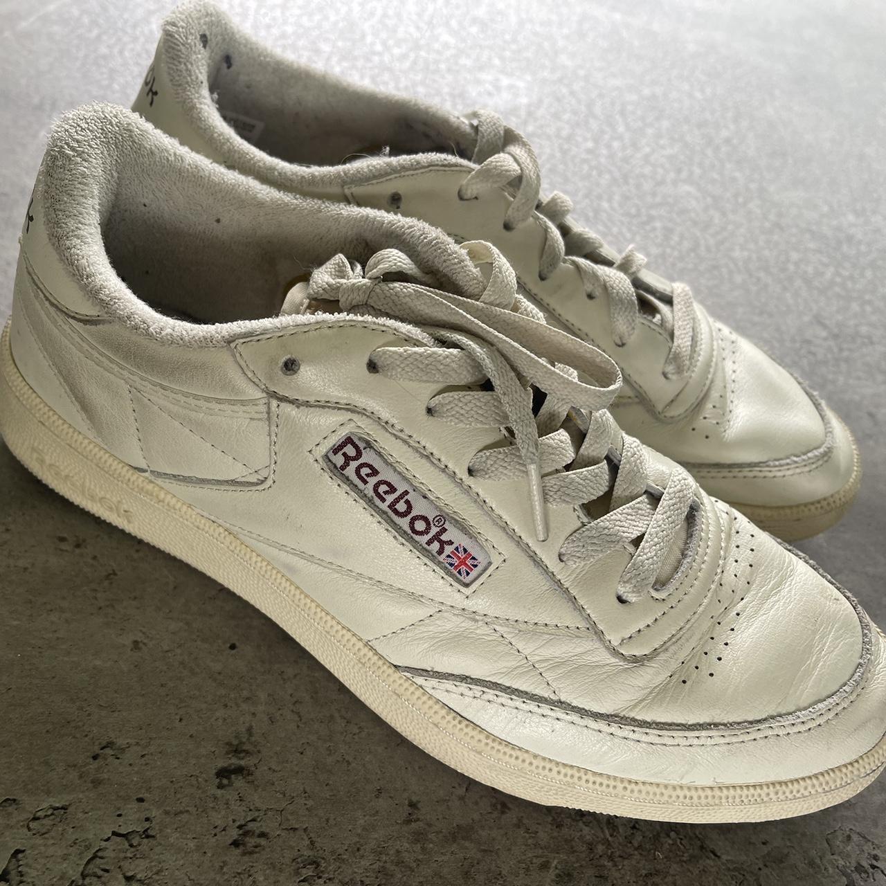 Vintage cream Reebok sneakers,used good condition... - Depop
