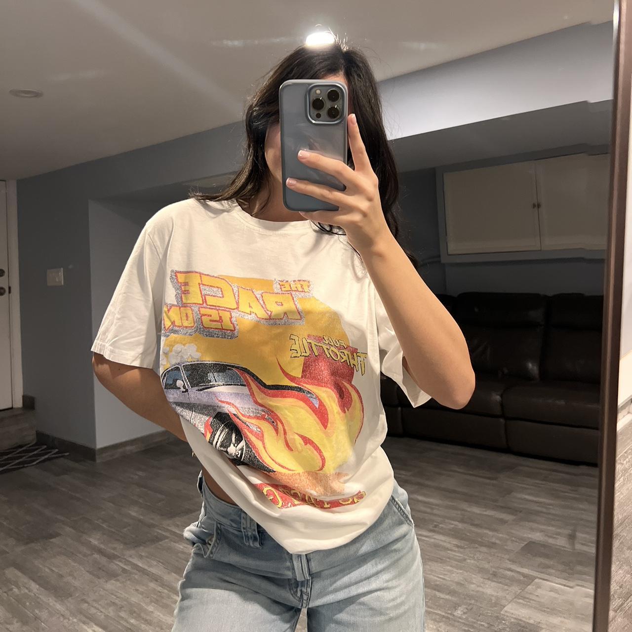 Adika “the race is on” graphic tee! Size is extra... - Depop