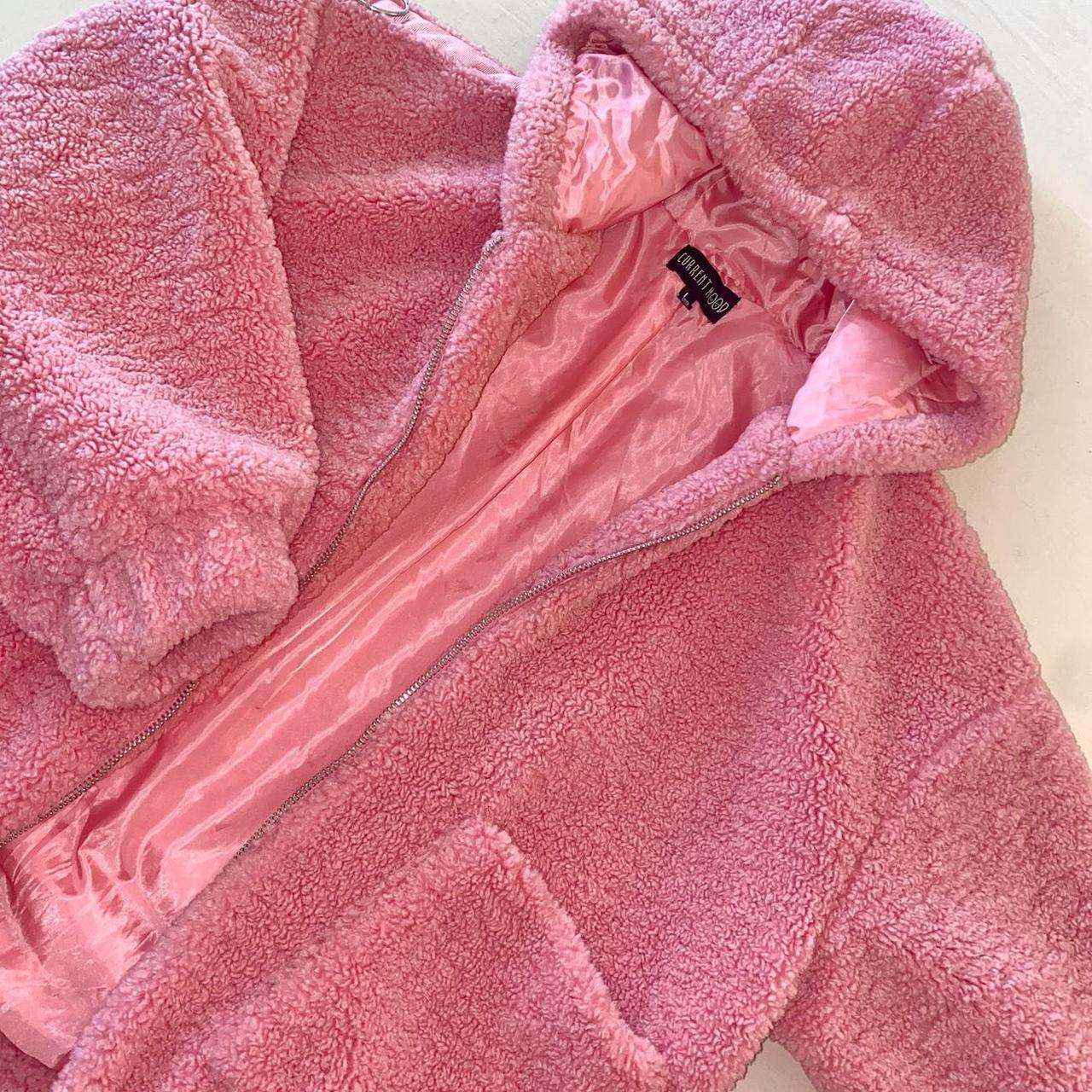 Current Mood / DollsKill pink sherpa jacket... - Depop