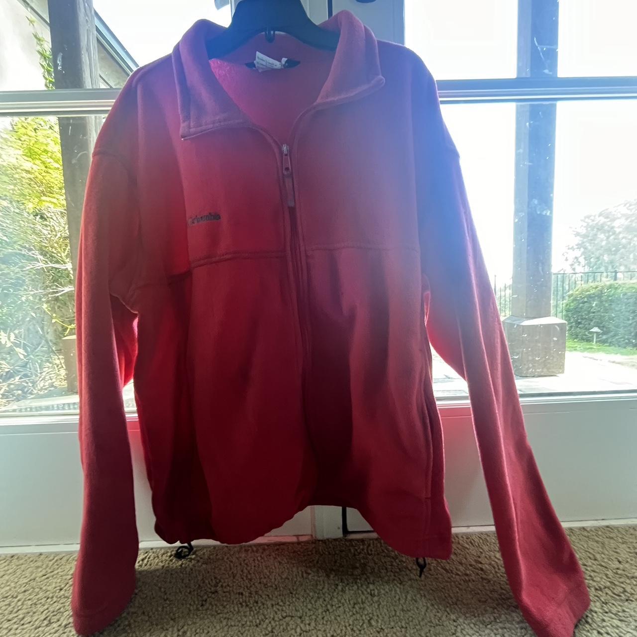 Red men’s Columbia quarter zip up - Depop