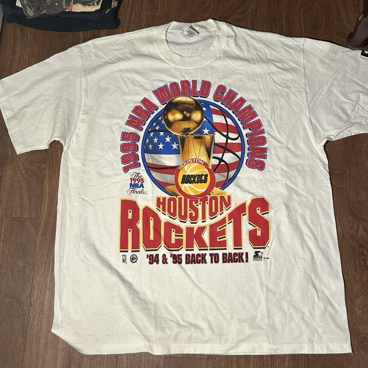 Vintage Houston Rockets 1995 NBA Champions Tshirt... - Depop
