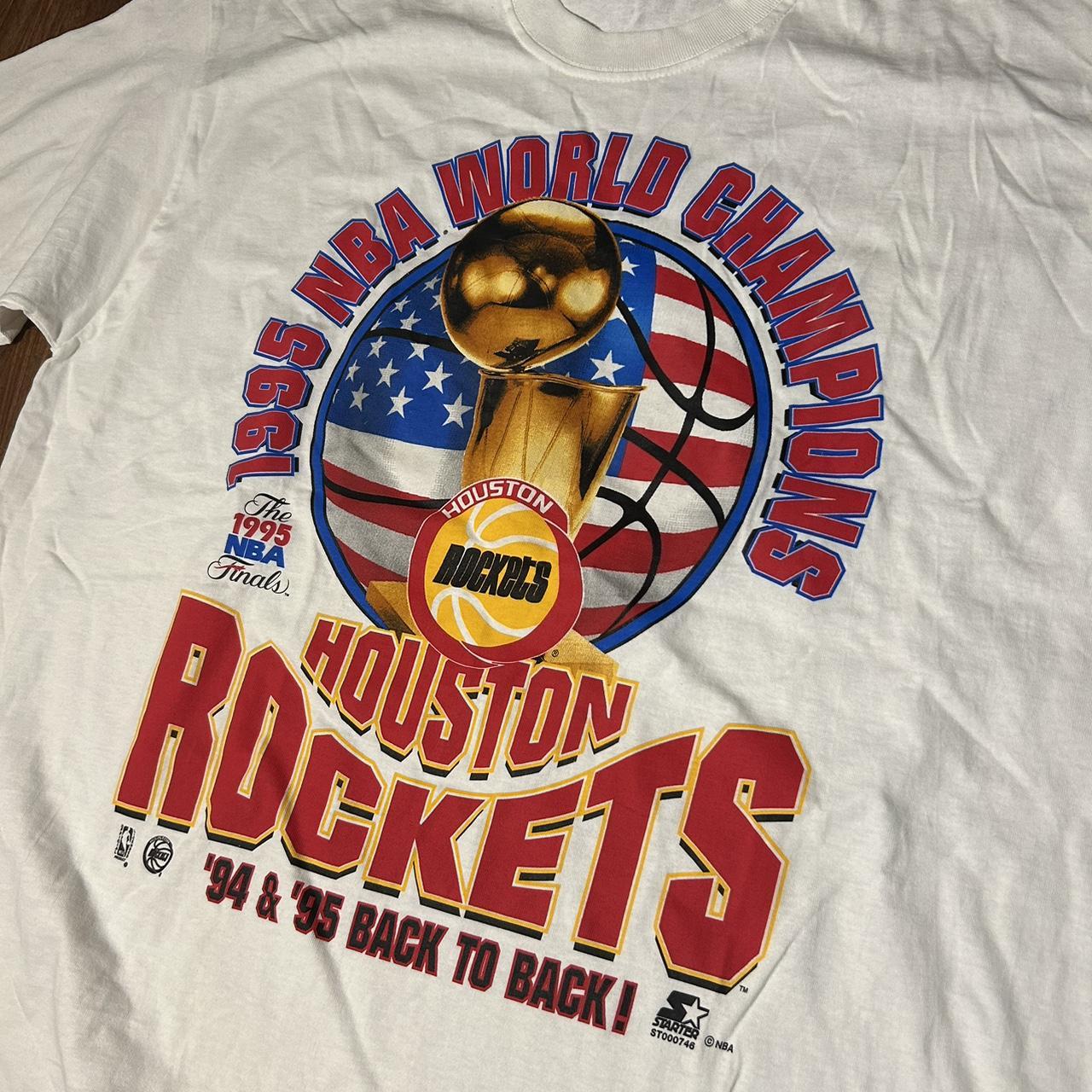 Vintage Houston Rockets 1995 NBA Champions Tshirt... - Depop