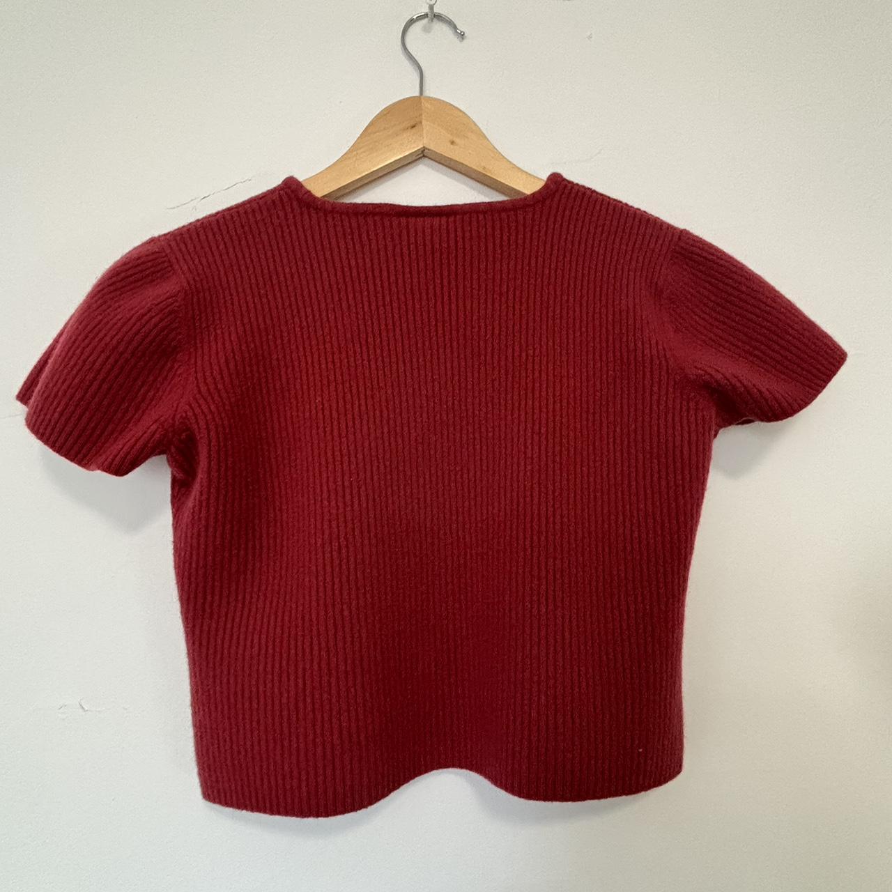 vintage red wool cropped top from talbots. I’m so... - Depop