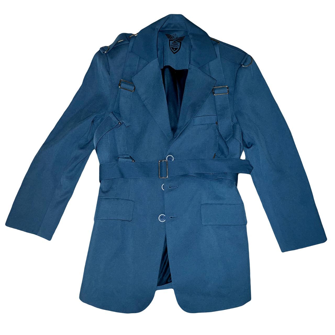 This blue military blazer is a must-have statement... - Depop