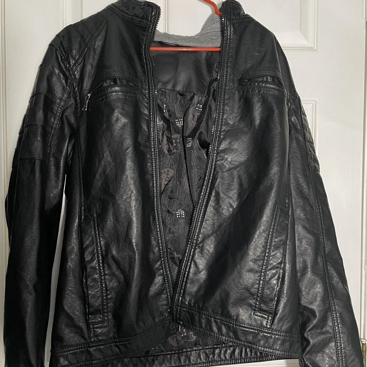 Urban Republic Faux Leather Jacket - Medium Has grey... - Depop