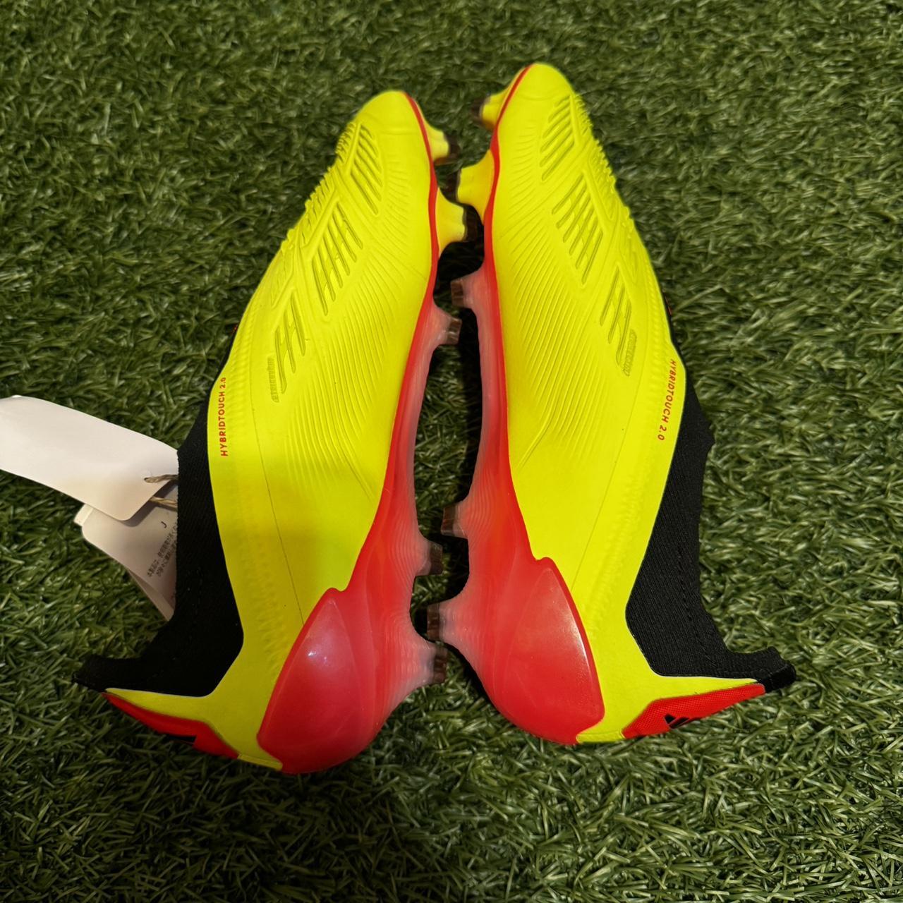Adidas yellow and red Predator football boots - Depop
