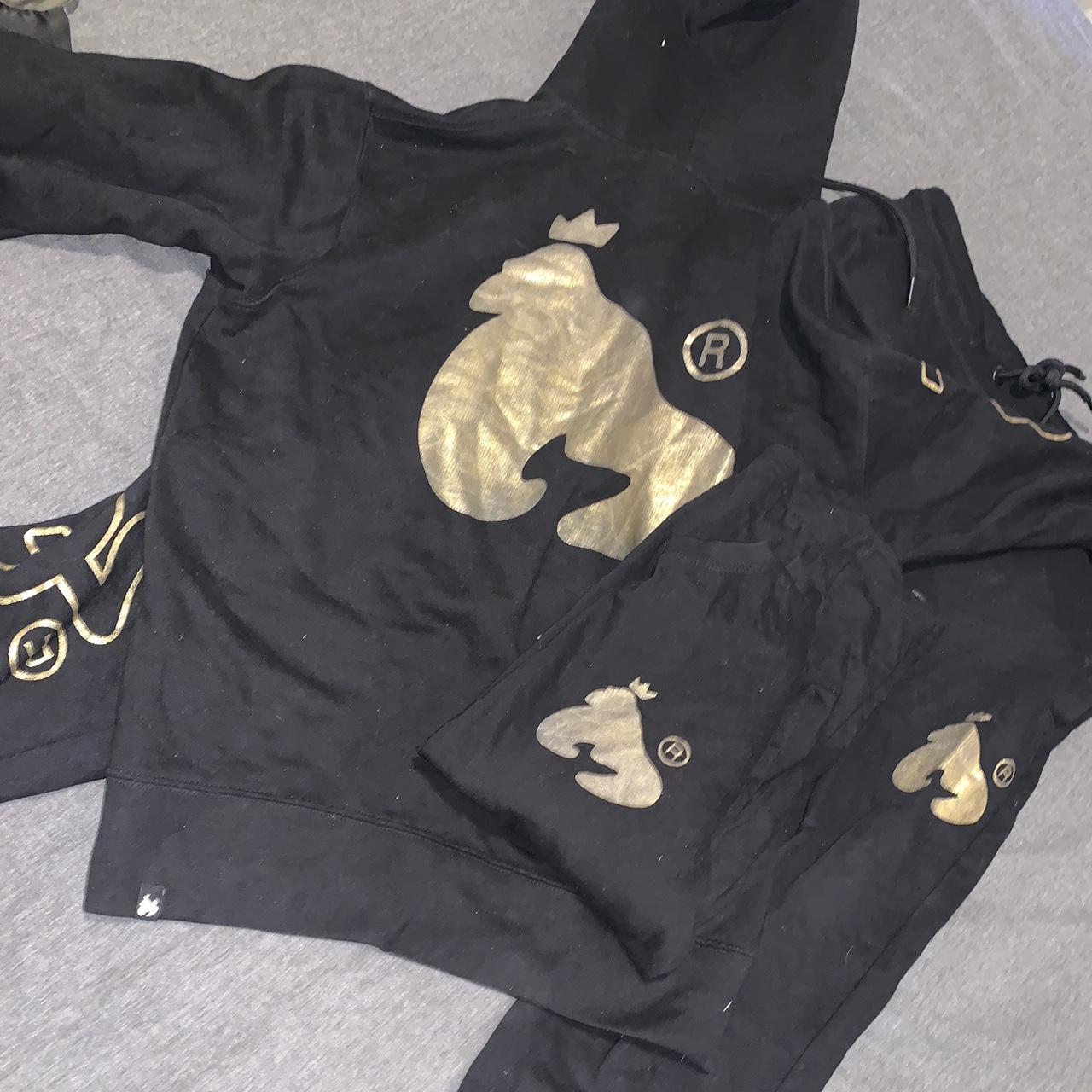 Full Set / Black /Gold Men’s money Tracksuit and... - Depop