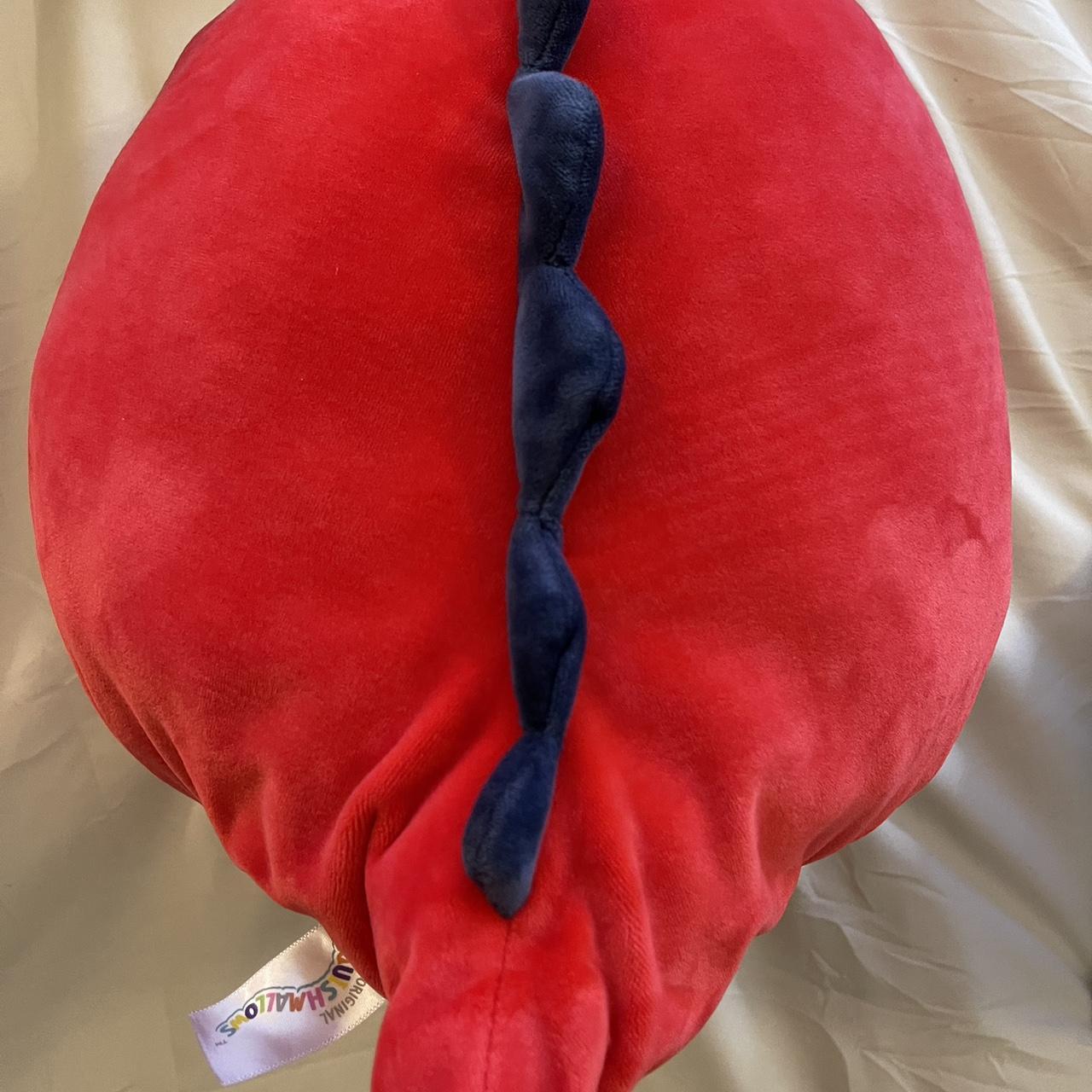 red dinosaur squishmallow, 10 inches - Depop