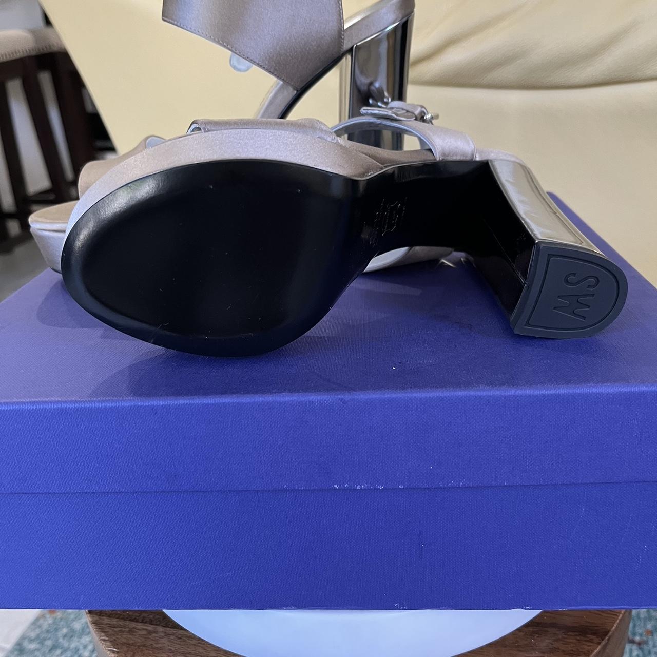 Stuart Weitzman luxury-brand platforms. Chrome heel... - Depop