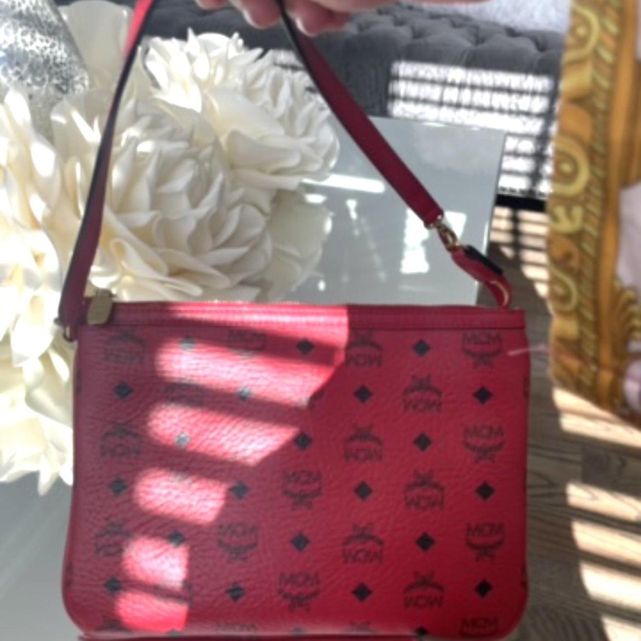 RED Women’s MCM Purse Carry Bag 100% authentic... - Depop