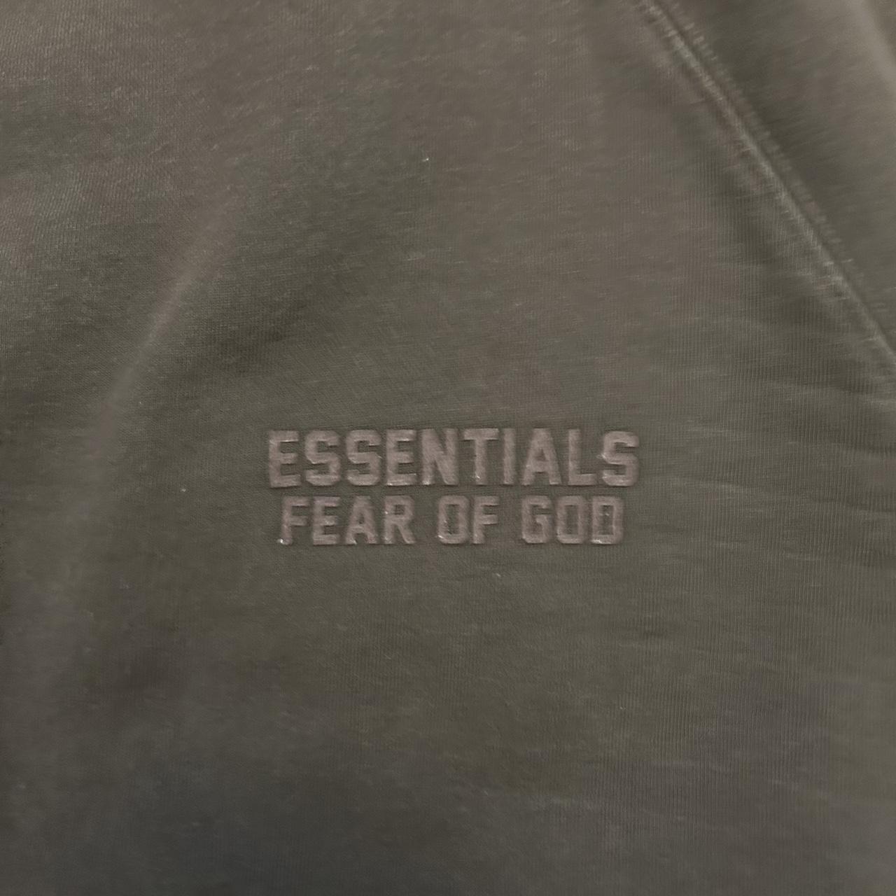 Olive green Essentials hoodie crewneck Worn once or... - Depop