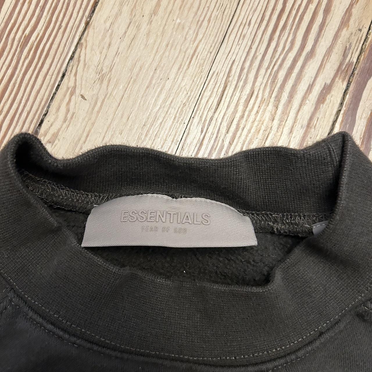 Olive green Essentials hoodie crewneck Worn once or... - Depop