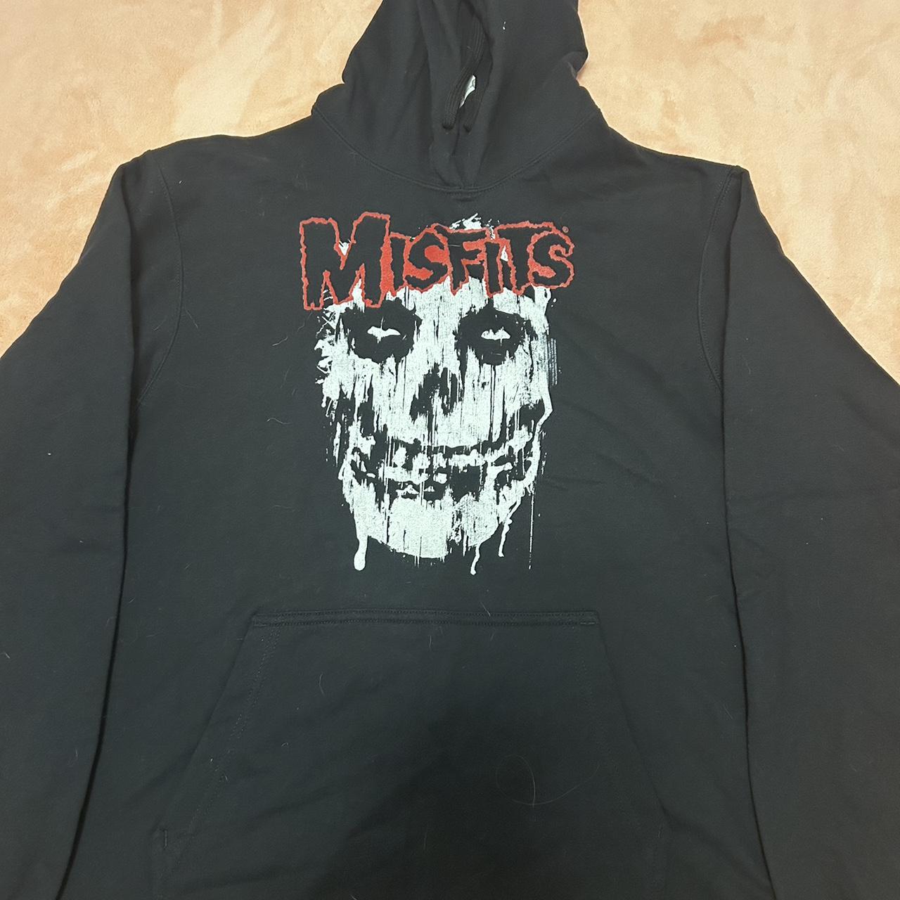 misfits band hoodie black size large never... - Depop