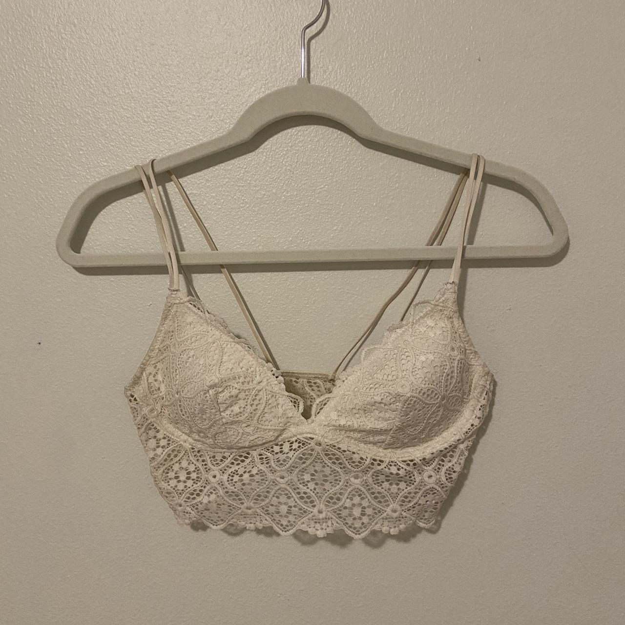 White lace bralette. This bralette looks amazing... - Depop