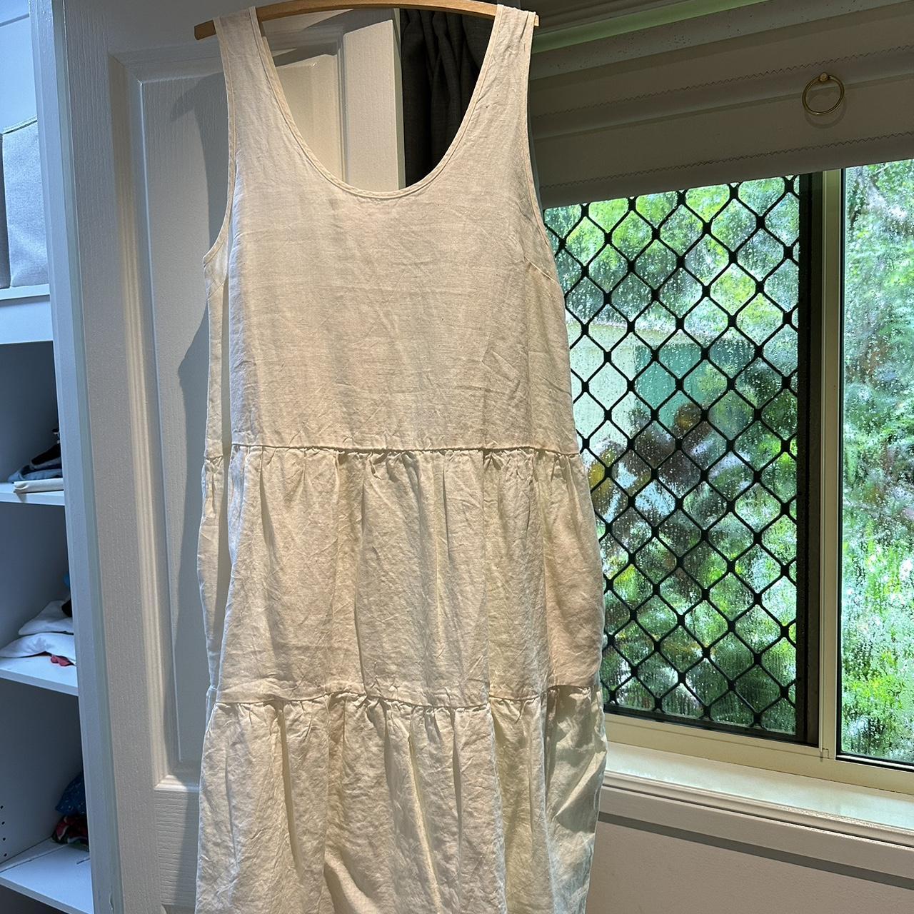 Assembly Label Tiered Linen Dress BNWT Size... - Depop