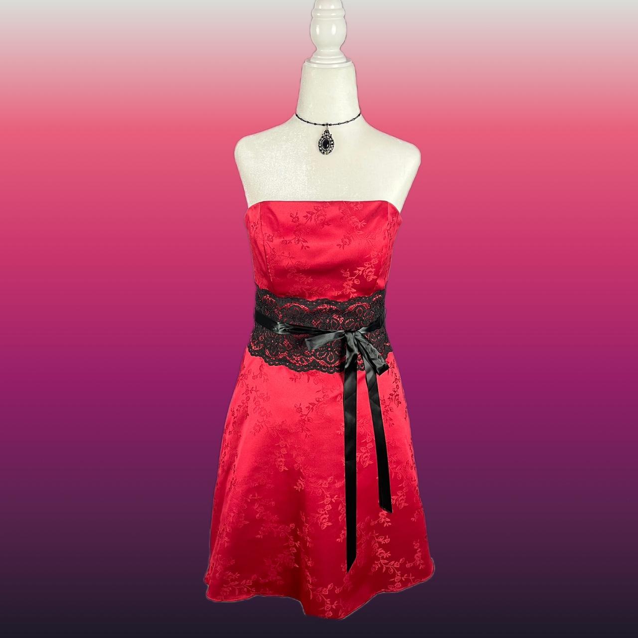 Y2k mall goth babydoll dress 🖤 Red dress with... - Depop